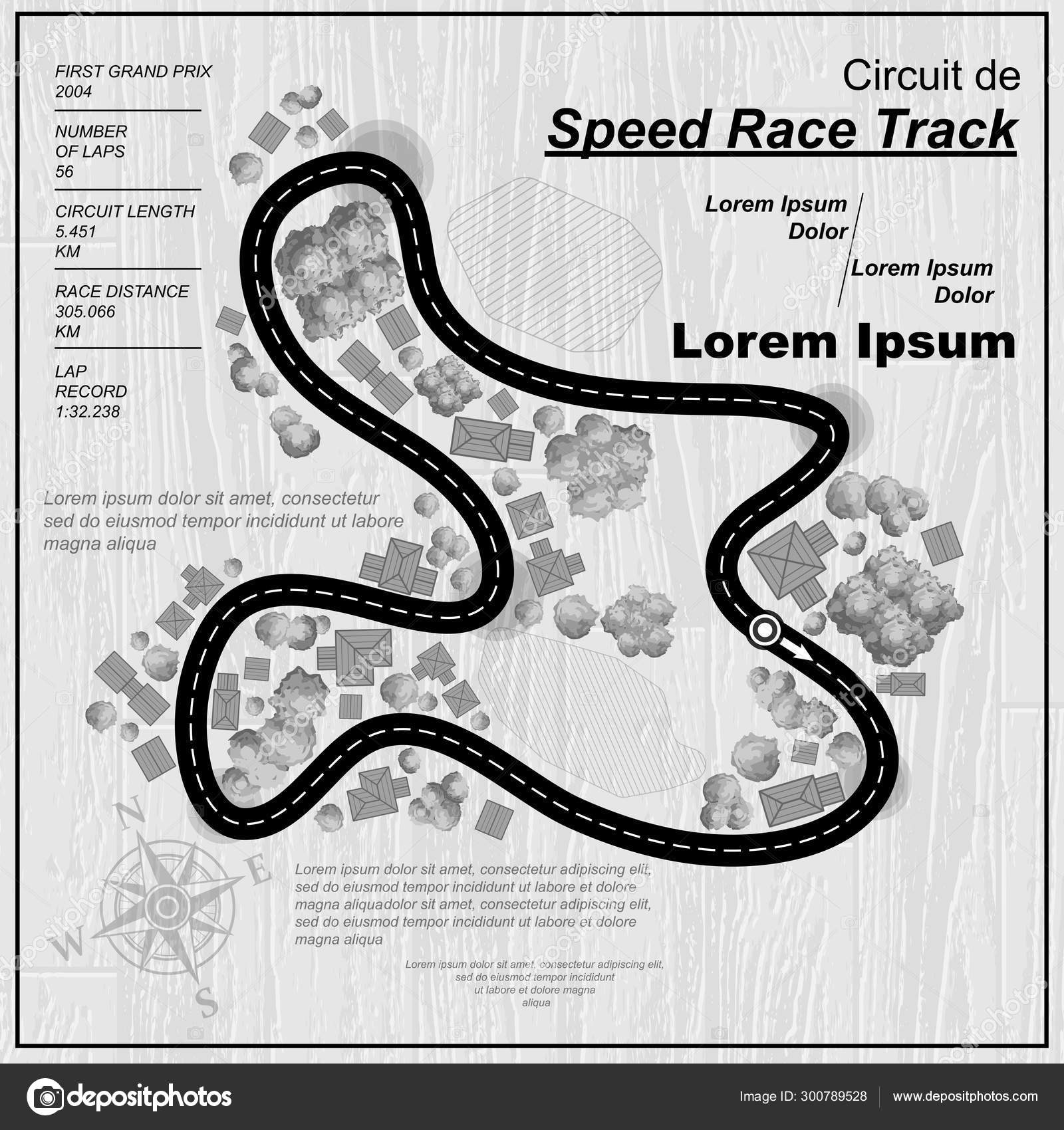 Wooden race track circle map Stock Vector by ©longquattro 300789528