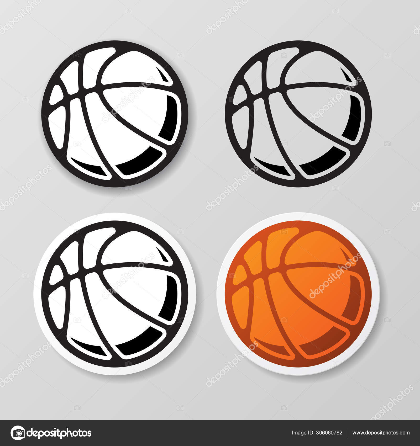 Basketball symbol stickers set Stock Vector by ©longquattro 306060782