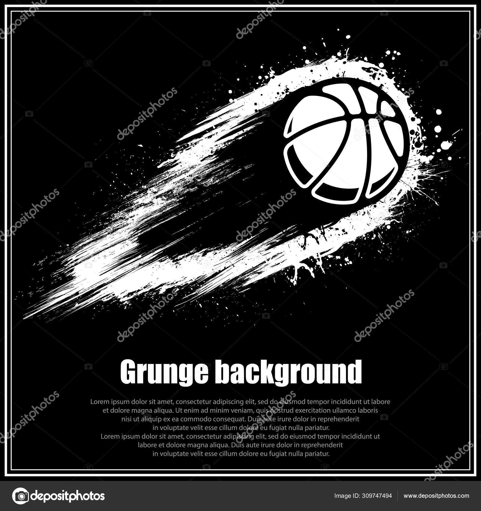 Grunge black basketball background Stock Vector by ©longquattro 309747494