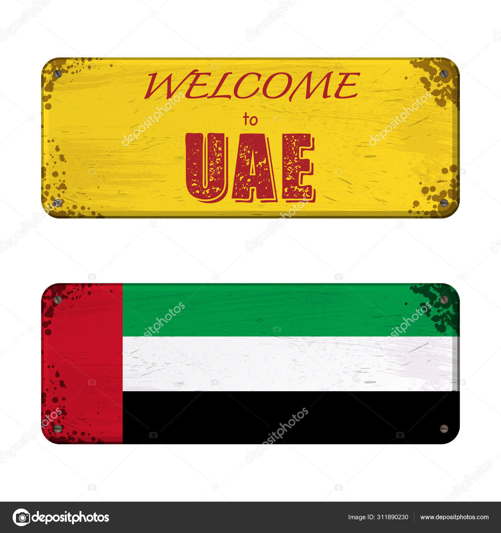 Welcome to UAE nameplate Stock Vector by ©longquattro 311890230