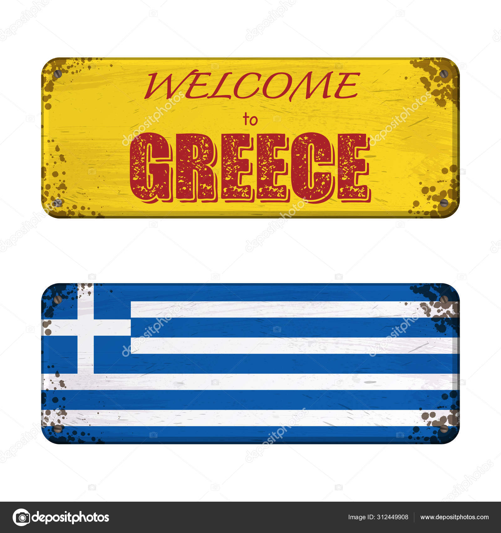 Welcome to Greece nameplate Stock Vector by ©longquattro 312449908