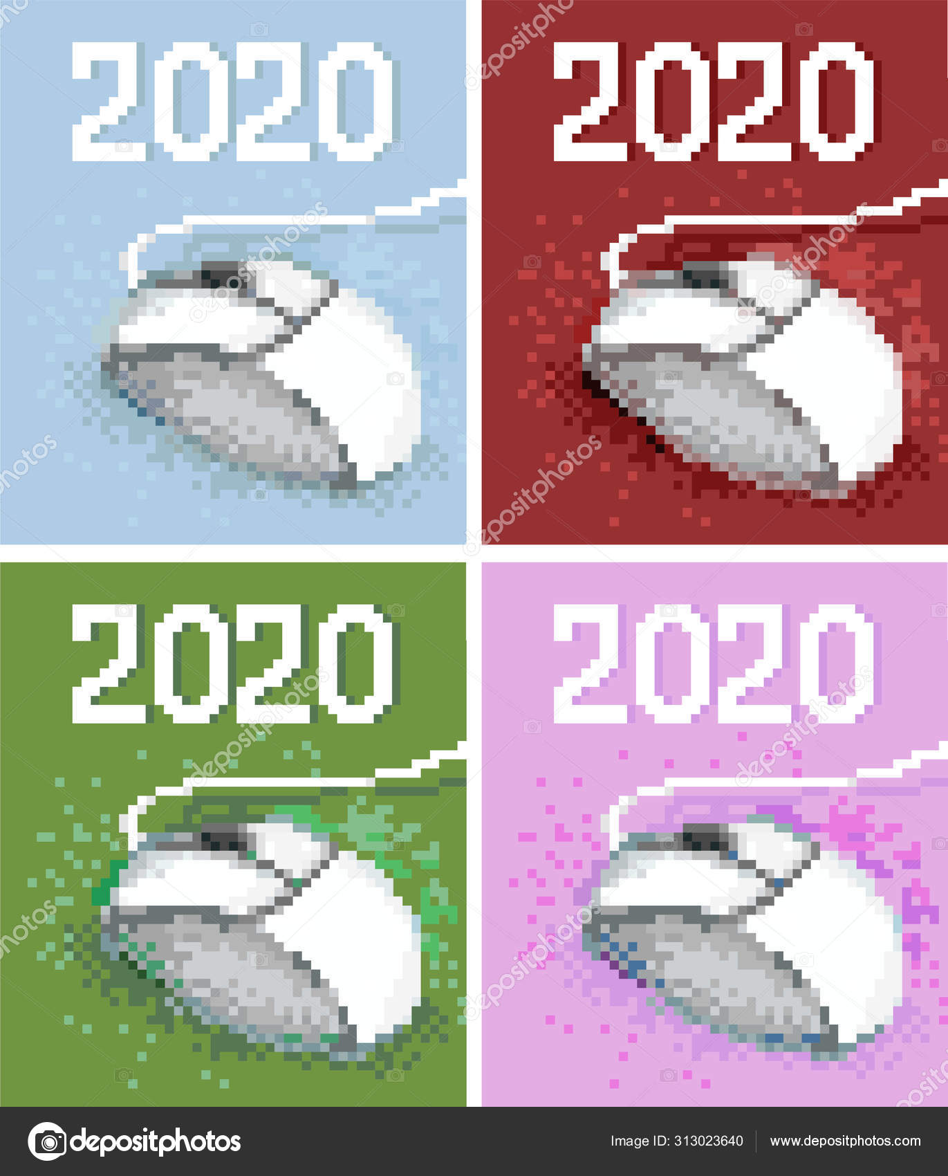 Drawing Vector Pixel Art Computer Mouse 2020 Stock Vector Image by ...