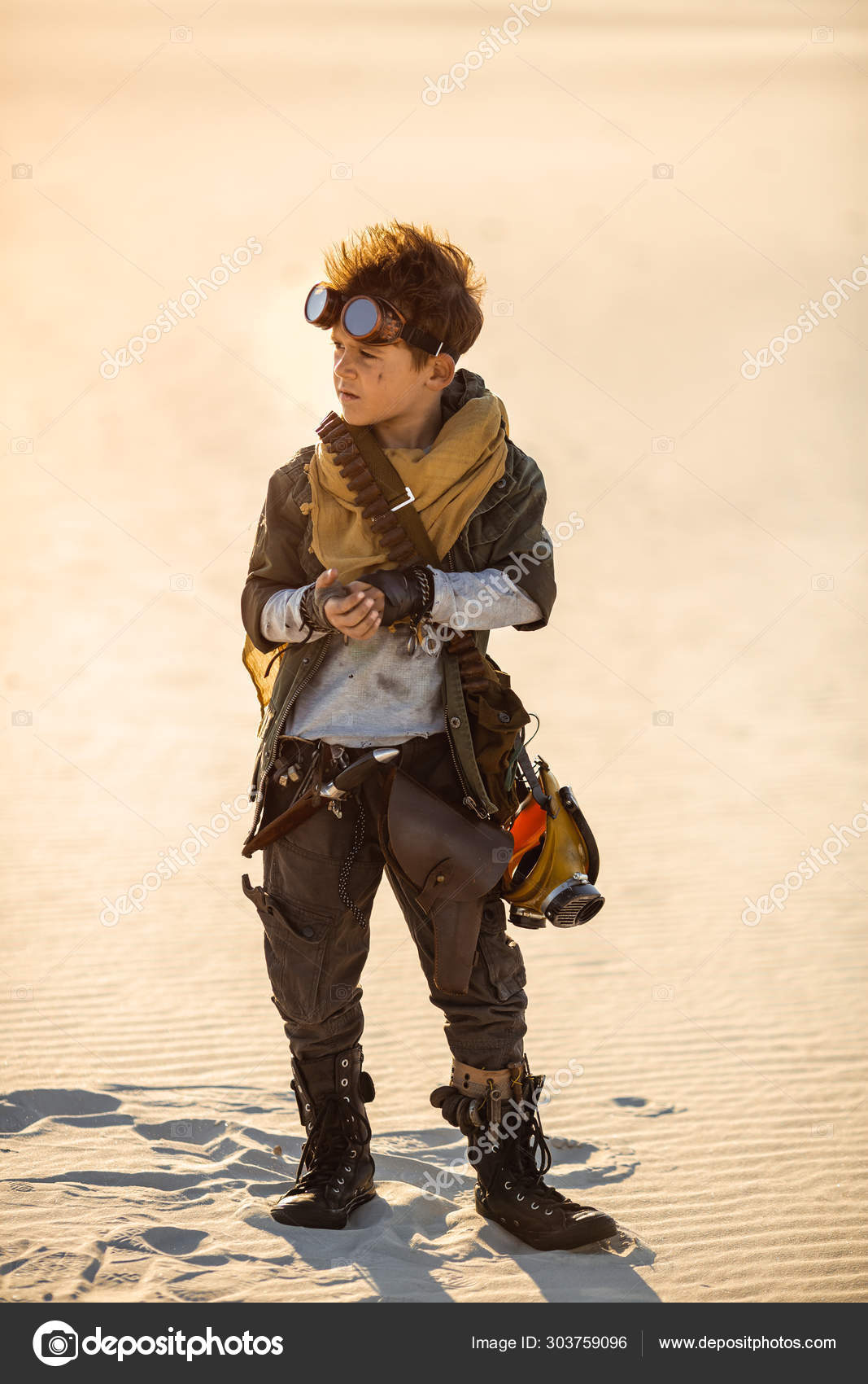 Post-apocalyptic Boy Outdoors in a Wasteland Stock Photo by ©dimabl ...