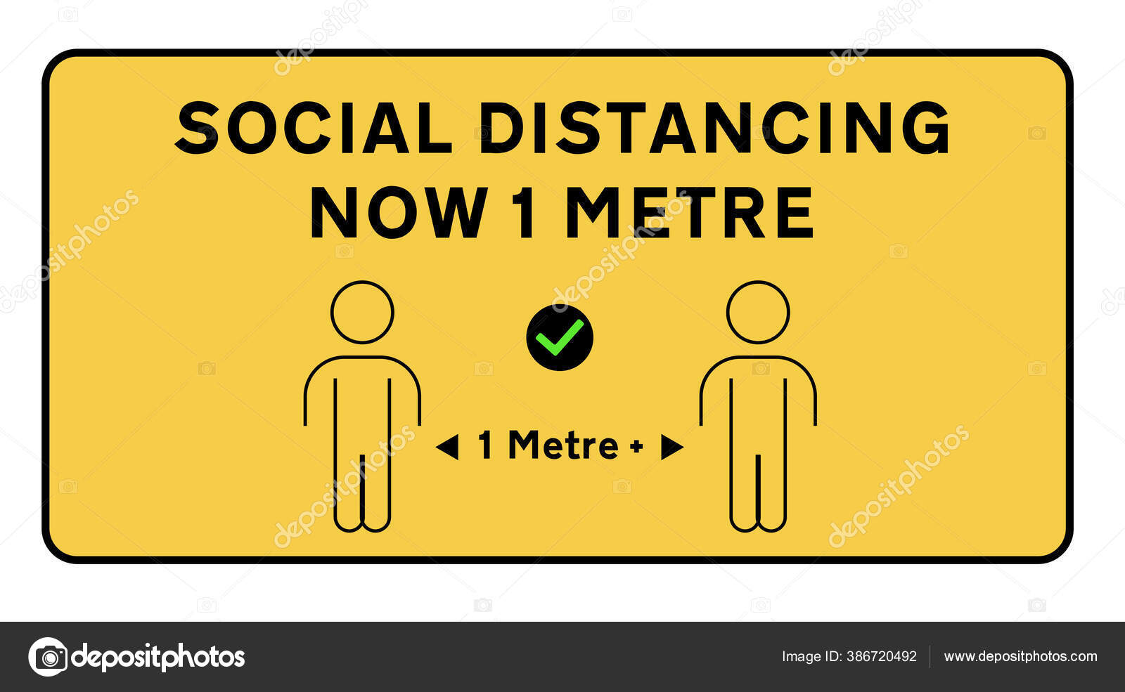 Social Distance Metre Sign Stock Vector by ©urbanbuzz 386720492
