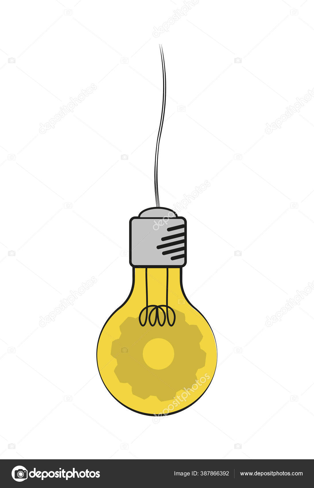 Lightbulb Cog Vector Drawing White Background Stock Vector by ...