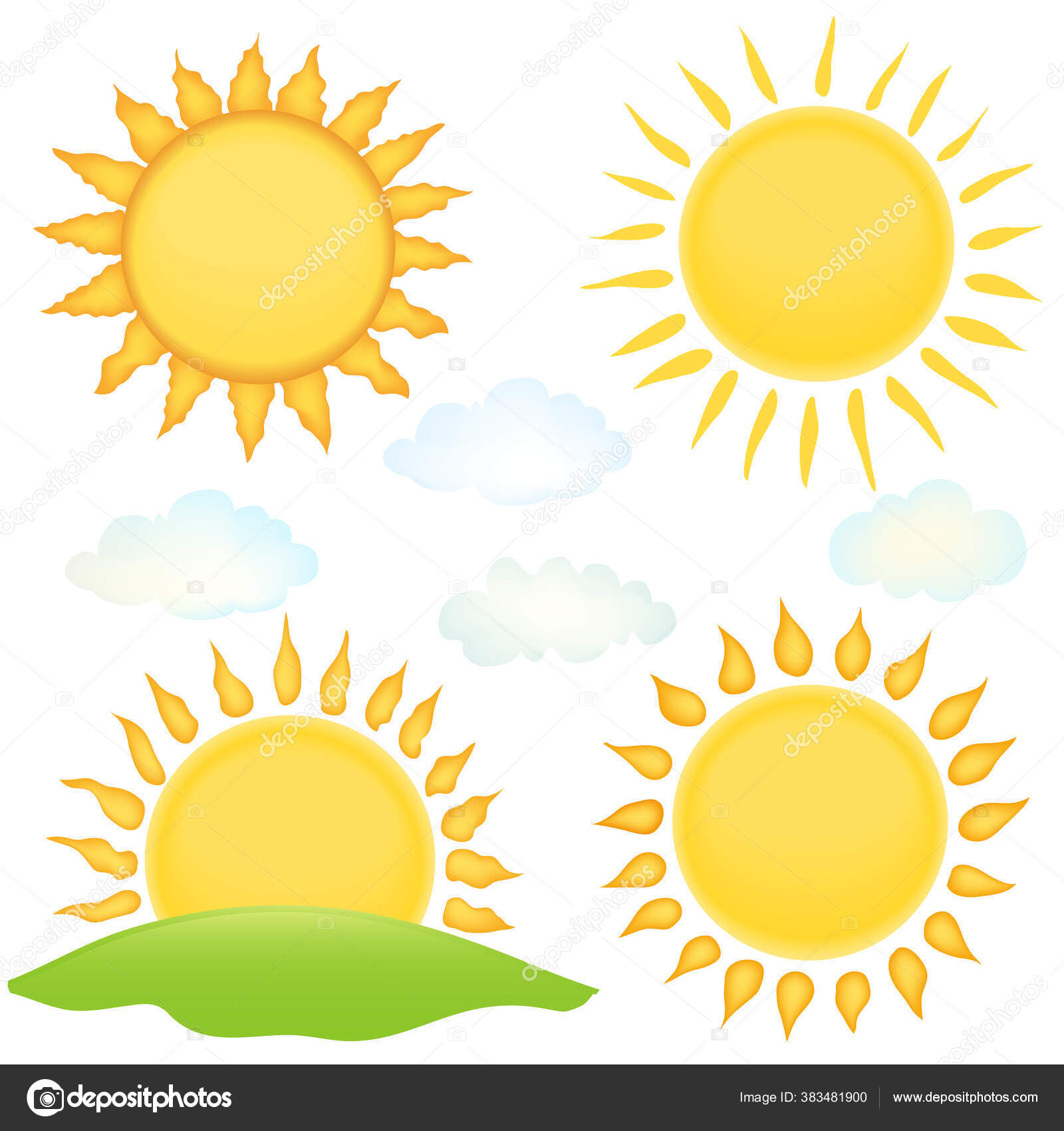 Cartoon Sun Set Vector Stock Vector Image by ©flowerstock #383481900