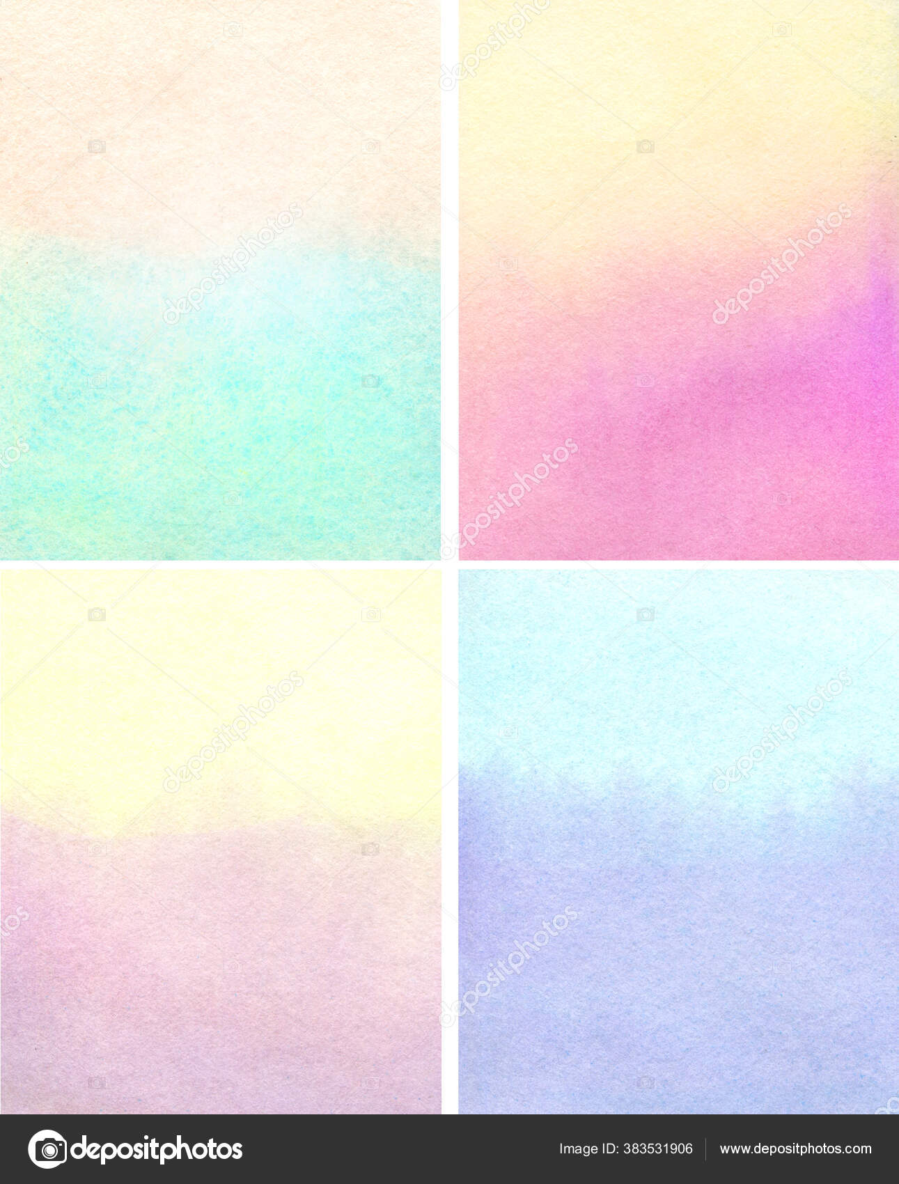 Set Watercolor Abstract Backgrounds Natural Pastel Colors Light ...