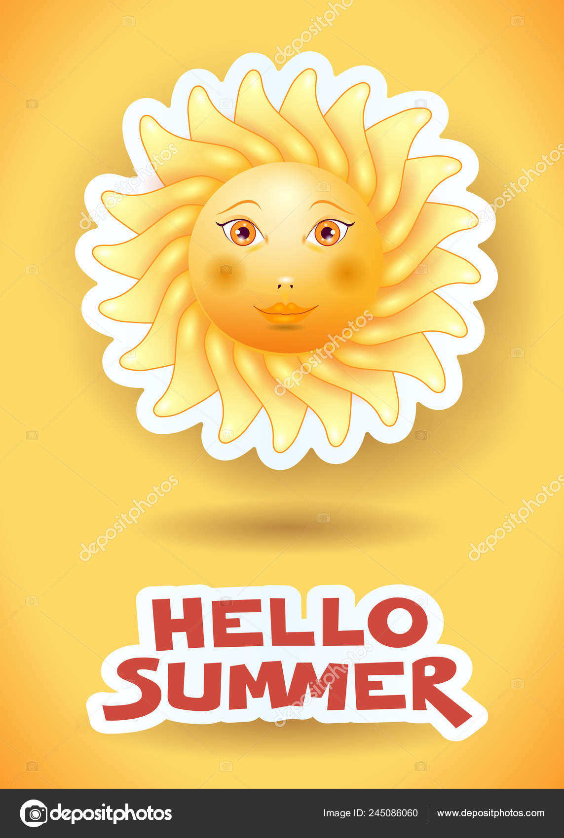 Summer Background Big Sun Text Vector Illustration Eps10 Stock Vector ...