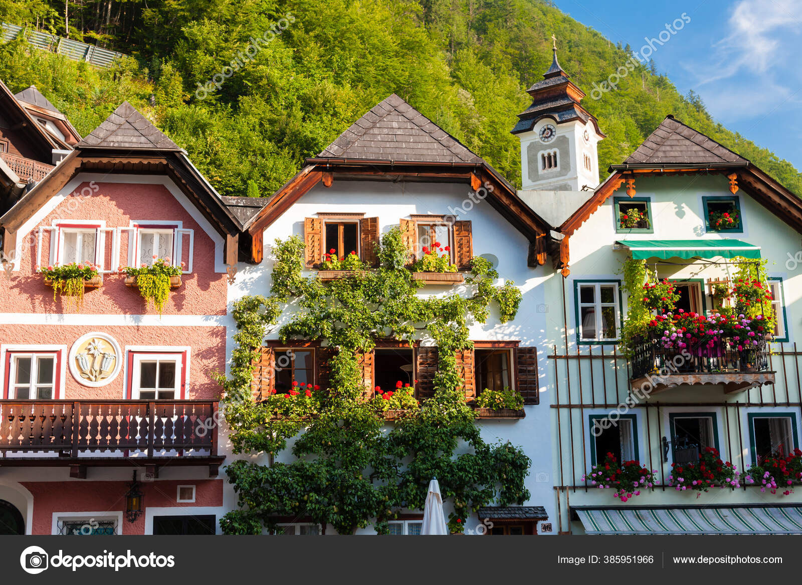 Hallstatt Mountain Village Austrian Alps Austria — Stock Photo © phb.cz #385951966