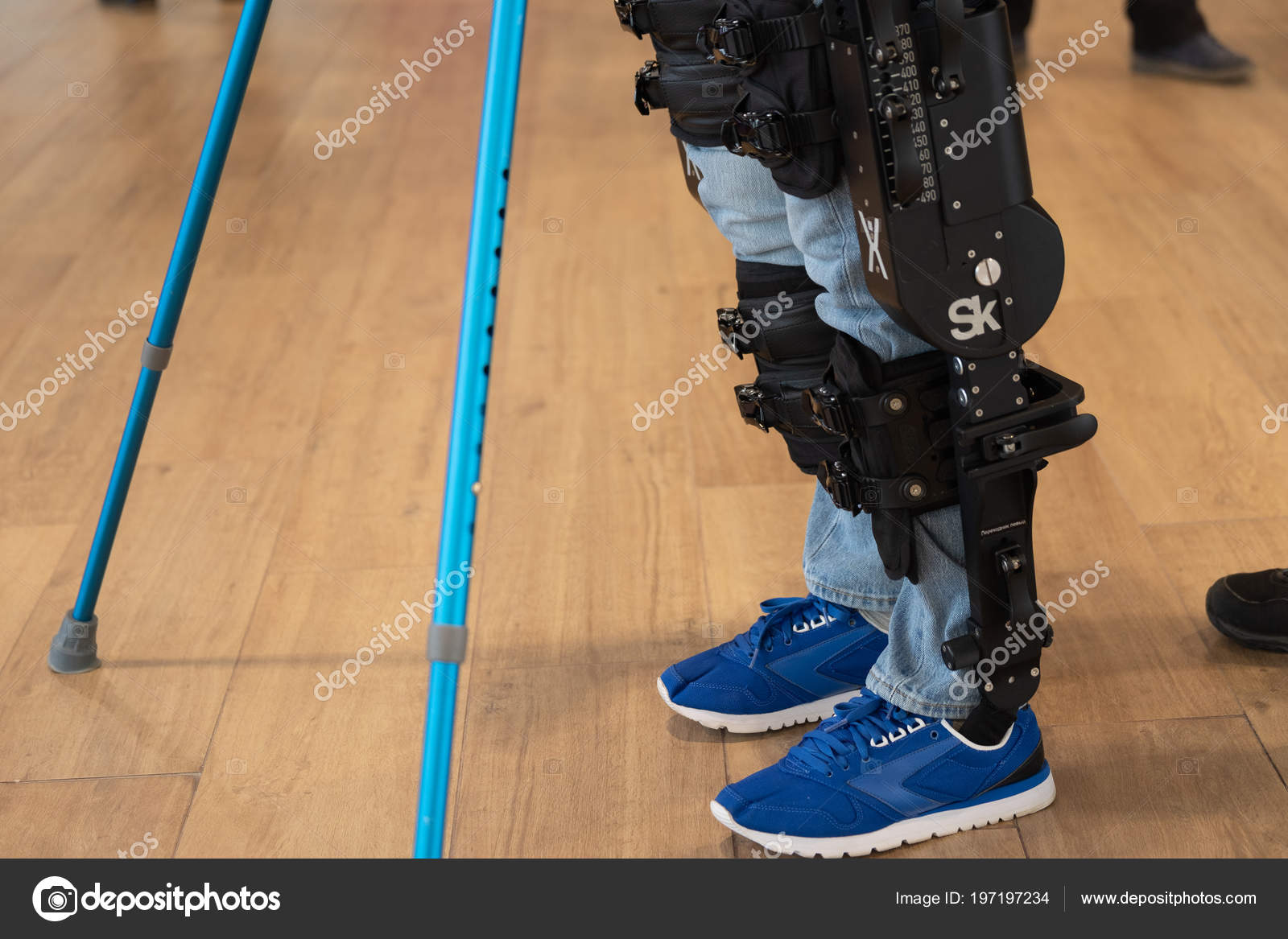 Demonstration of powered exoskeleton for disabled persons – Stock ...