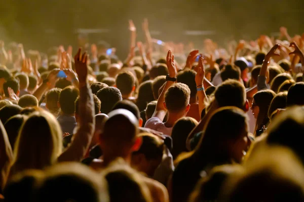 Crowd cheering at a live music concert Stock Photos, Royalty Free Crowd ...