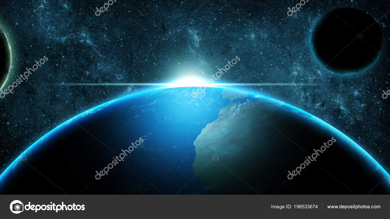 Planet Earth Deep Space Fantasy Blue Background — Stock Photo ... Planet Earth Deep Space Fantasy Blue Background — Stock Photo ...