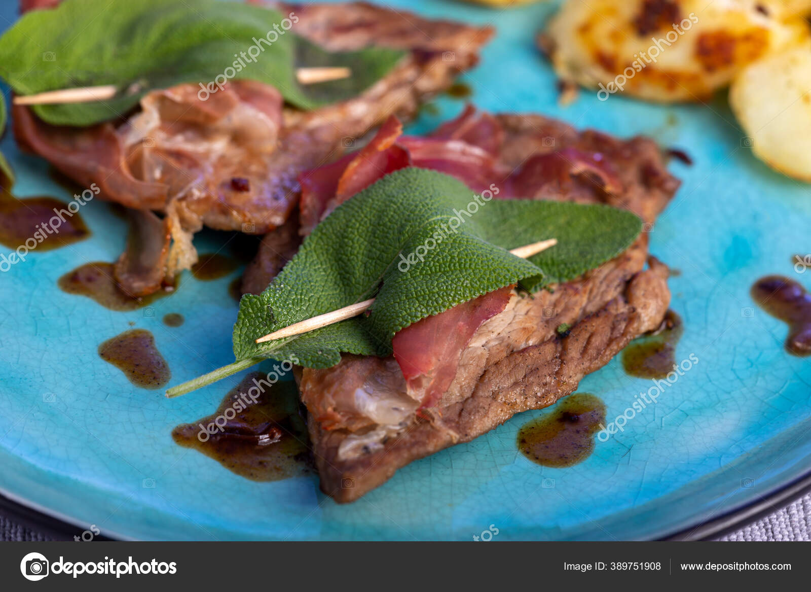 Saltimbocca Alla Romana Veal Meat Stock Photo by ©bernjuer 389751908