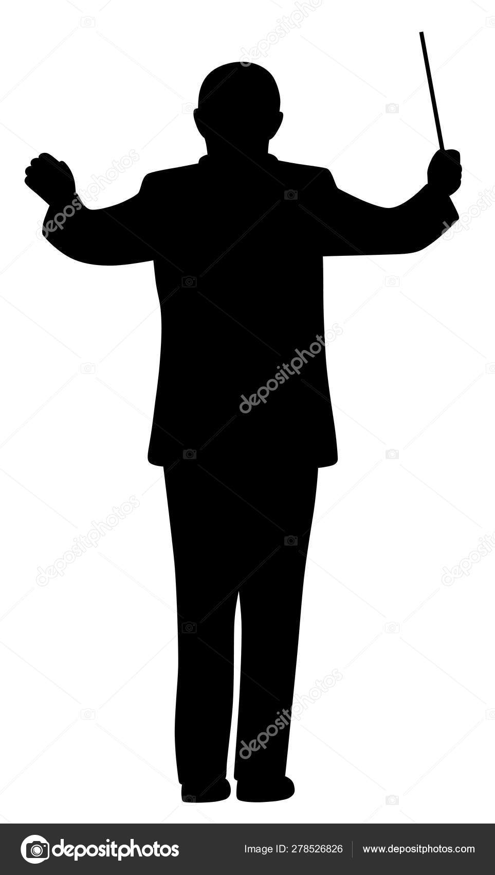 Silueta de director de música vector, gráfico vectorial © edvard76 ...