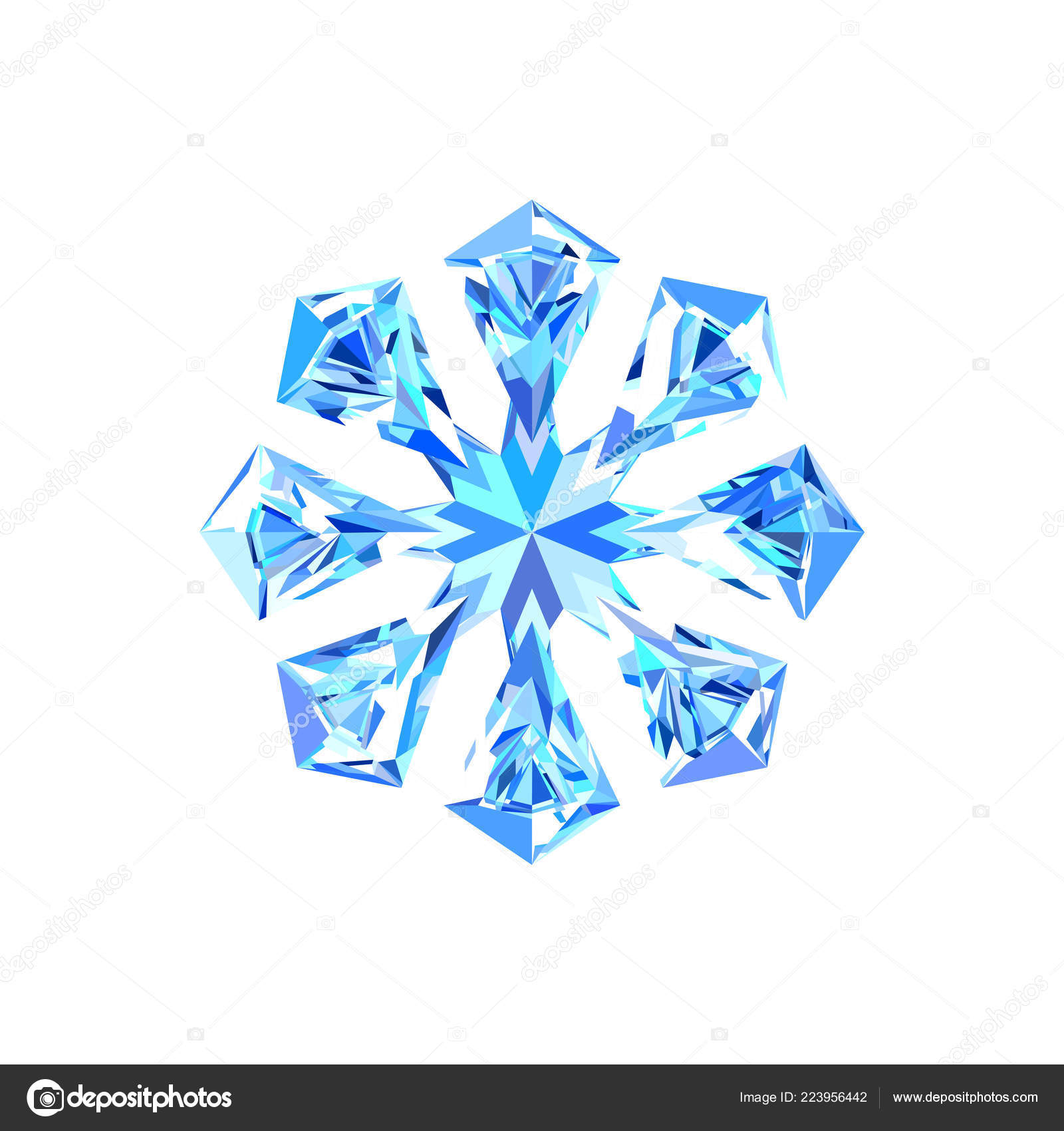 Cute blue ice snowflake Stock Vector by ©ivn3da 223956442