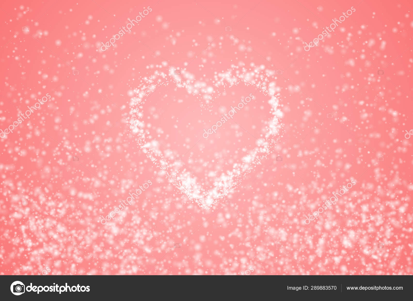 Corazón blanco de brillo efecto de luz Vector de stock #289883570 de ...