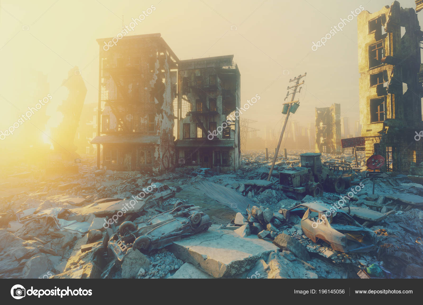 Apocalypse Sunset City View Rendering Concept — Stock Photo © vicnt2815 ...