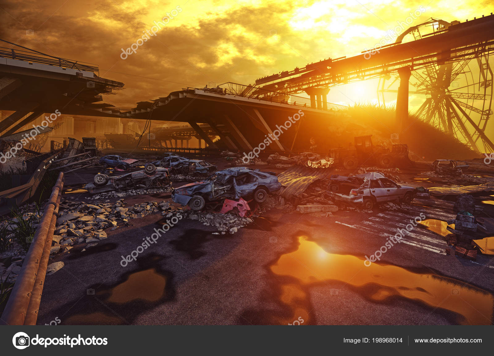 Apocalypse Sunset Landscape Rendering Concept Stock Photo by ©vicnt2815 ...