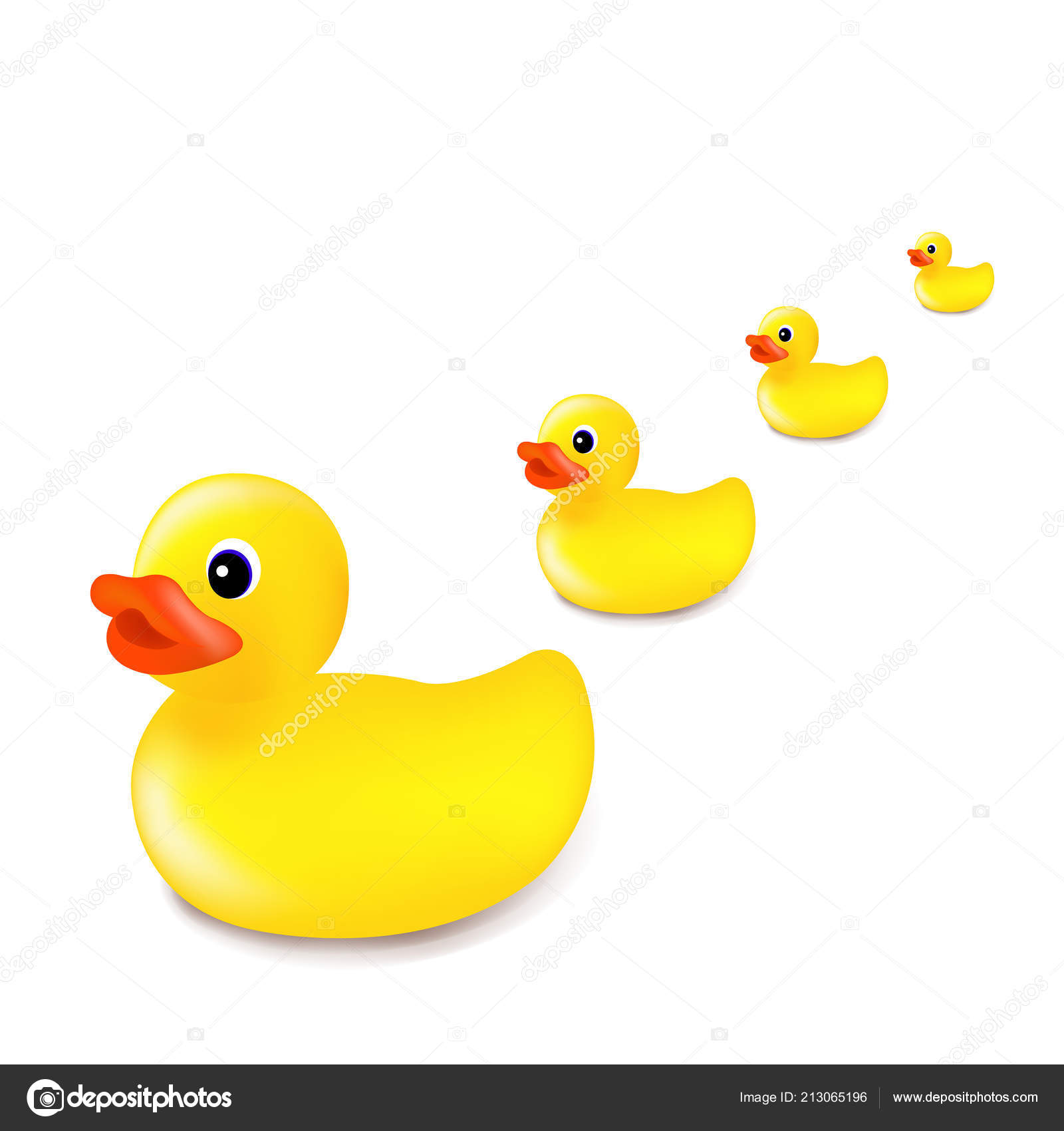 Rubber Duck Isolated White Background Gradient Mesh Vector Illustration ...