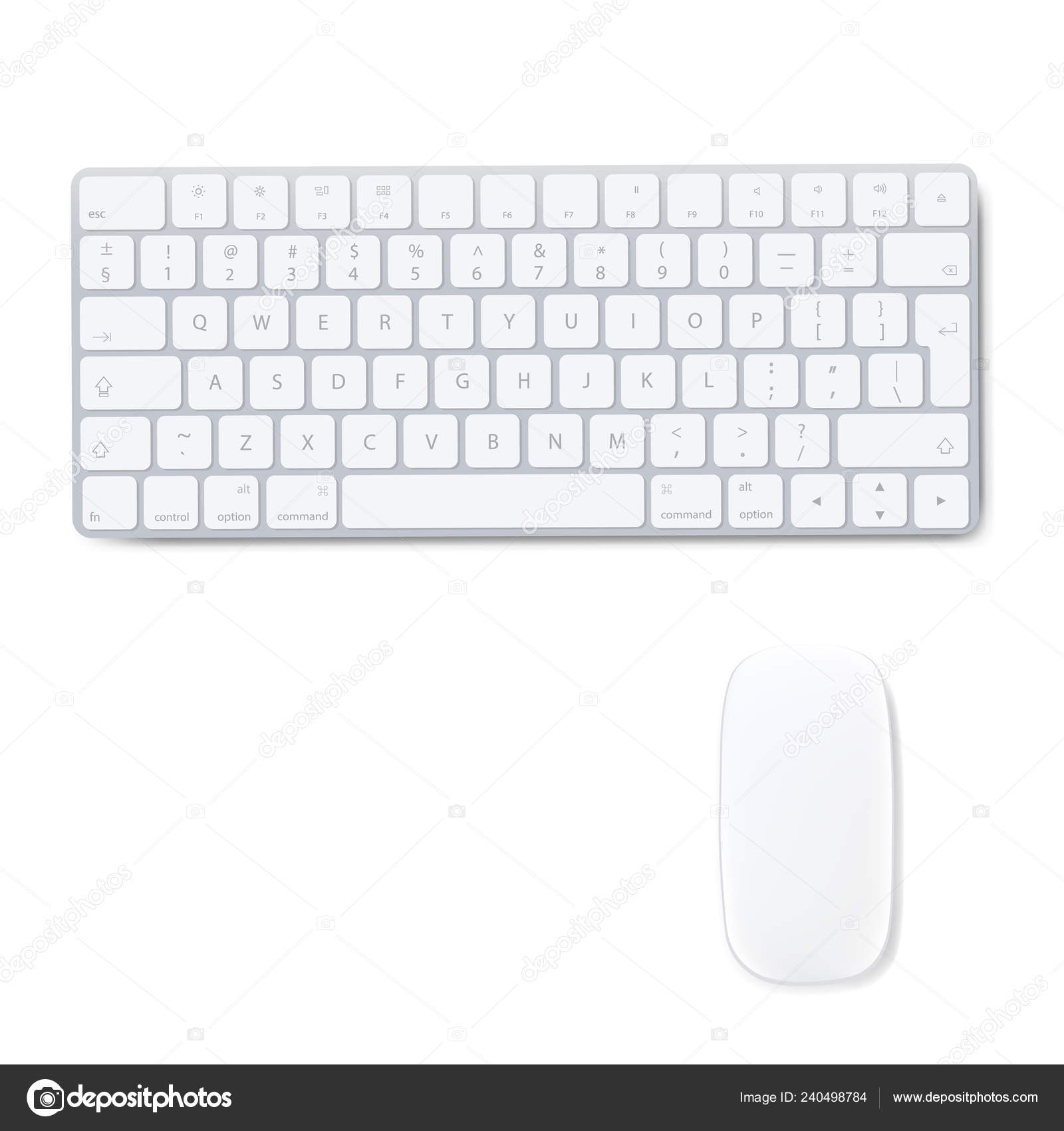Computer Keyboard Mouse Isolated Background Vector Illustration Stock Vector by ©adamson 240498784
