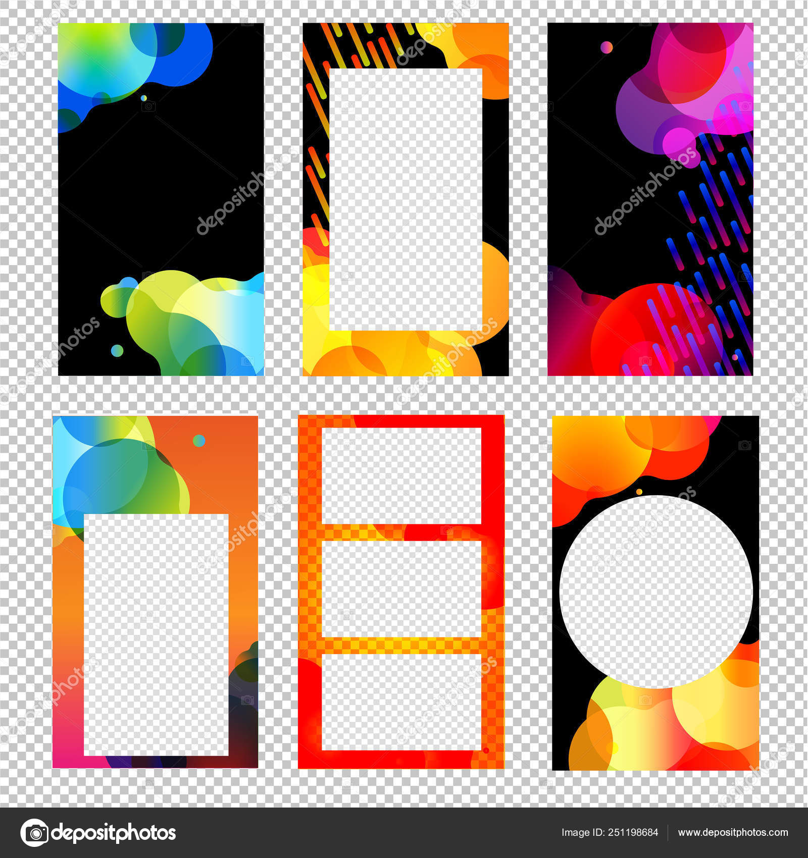 Stories Templates Collection Transparent Background Gradient Mesh ...