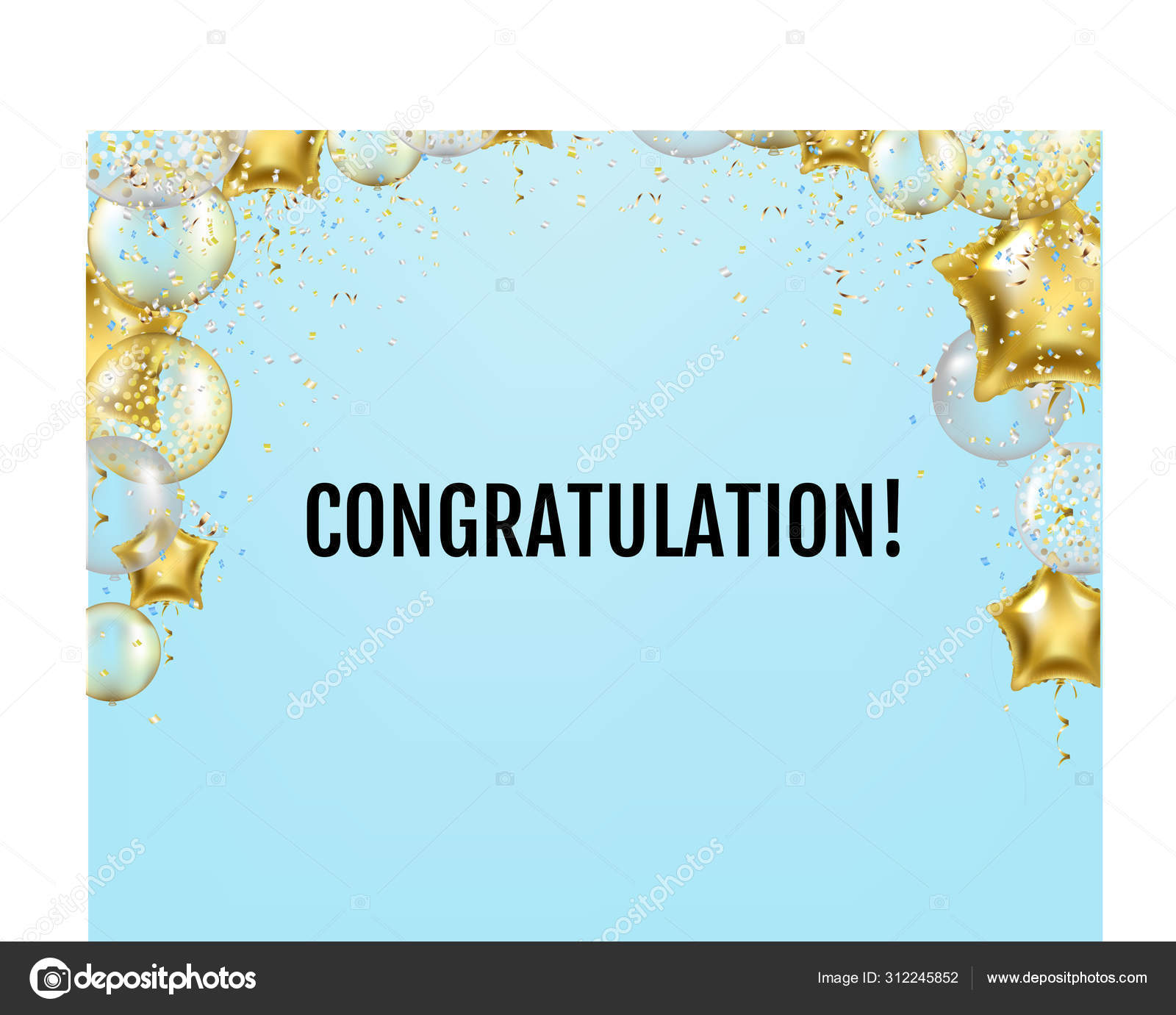 Congratulation Card Golden Balloons — Stock Vector © adamson #312245852