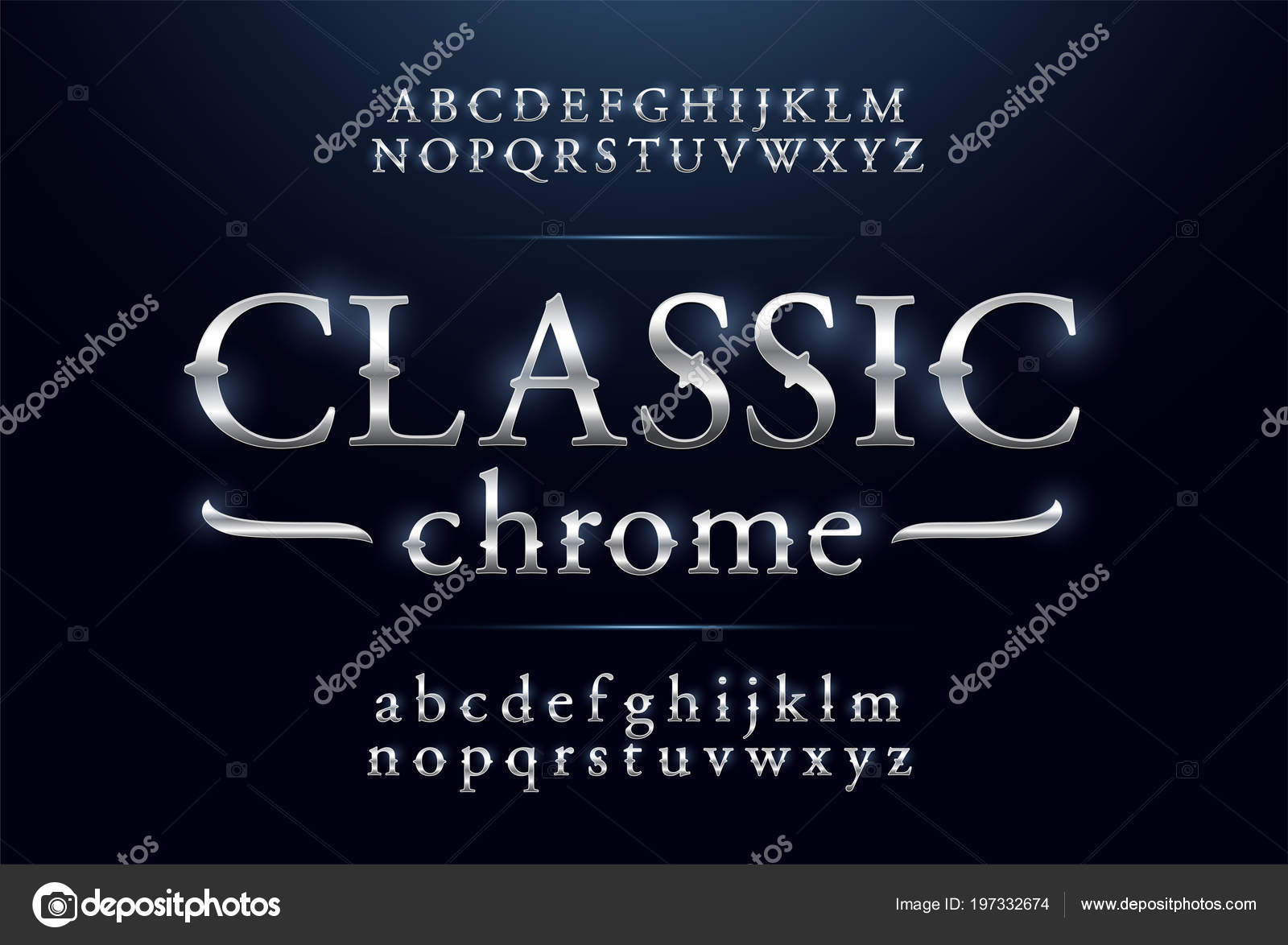 Classic Alphabet Silver Metallic Effect Designs Exclusive Silver ...