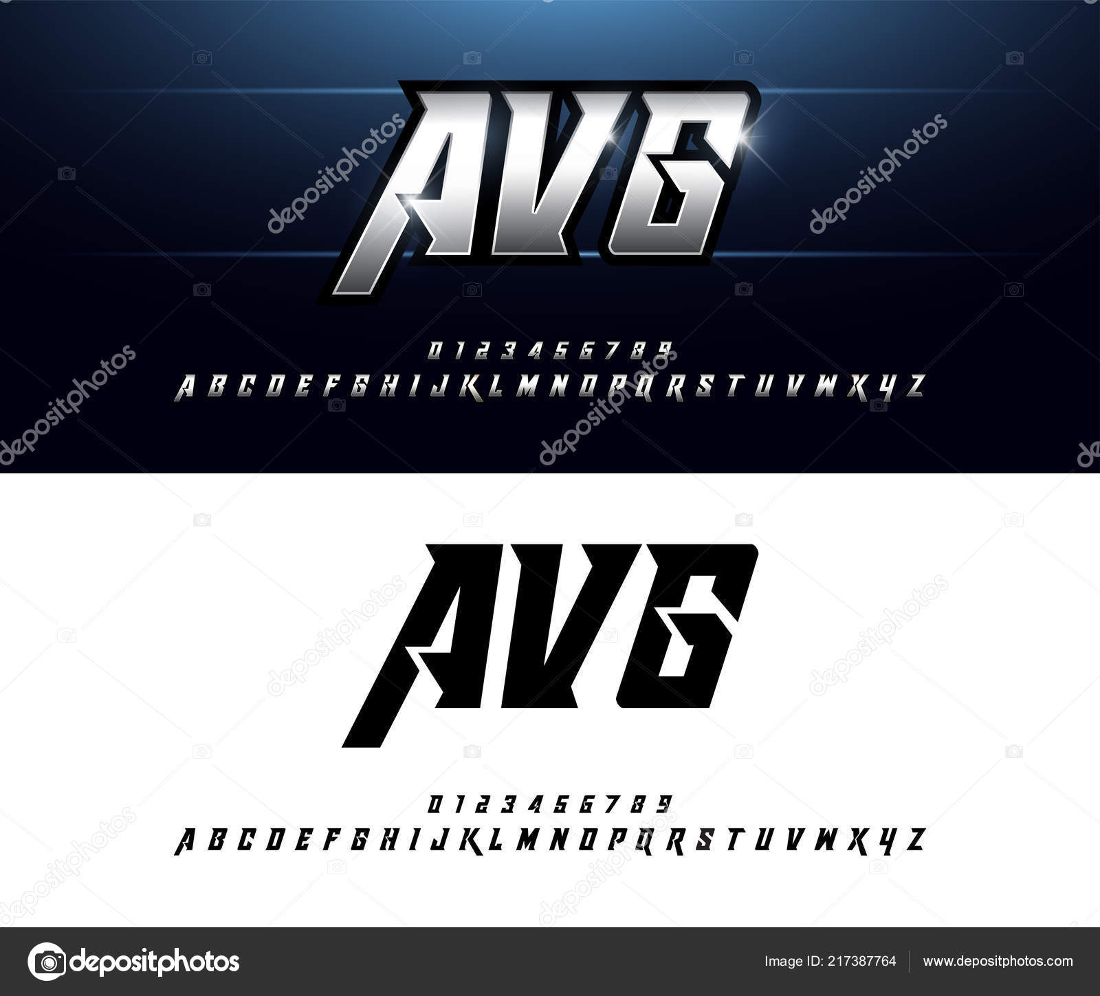 Alfabeto Plateado Metálico Diseños Efectos Elegante Tipografía Letras ...