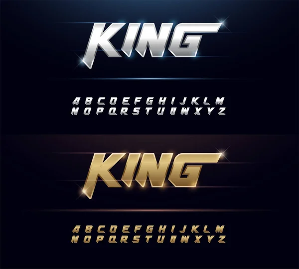 Números Plata y metal dorado Cromo alfabeto fuente. Número tipografía ...