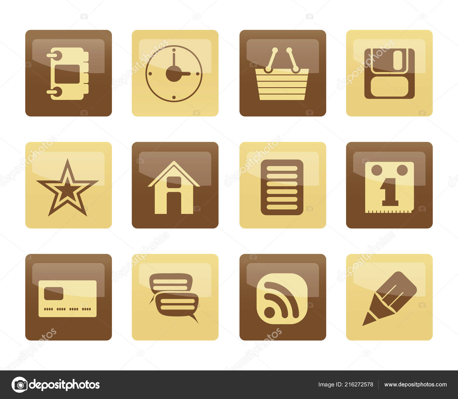 Internet Website Icons Brown Background Vector Icon Set Stock Vector by ©stoyanh 216272578