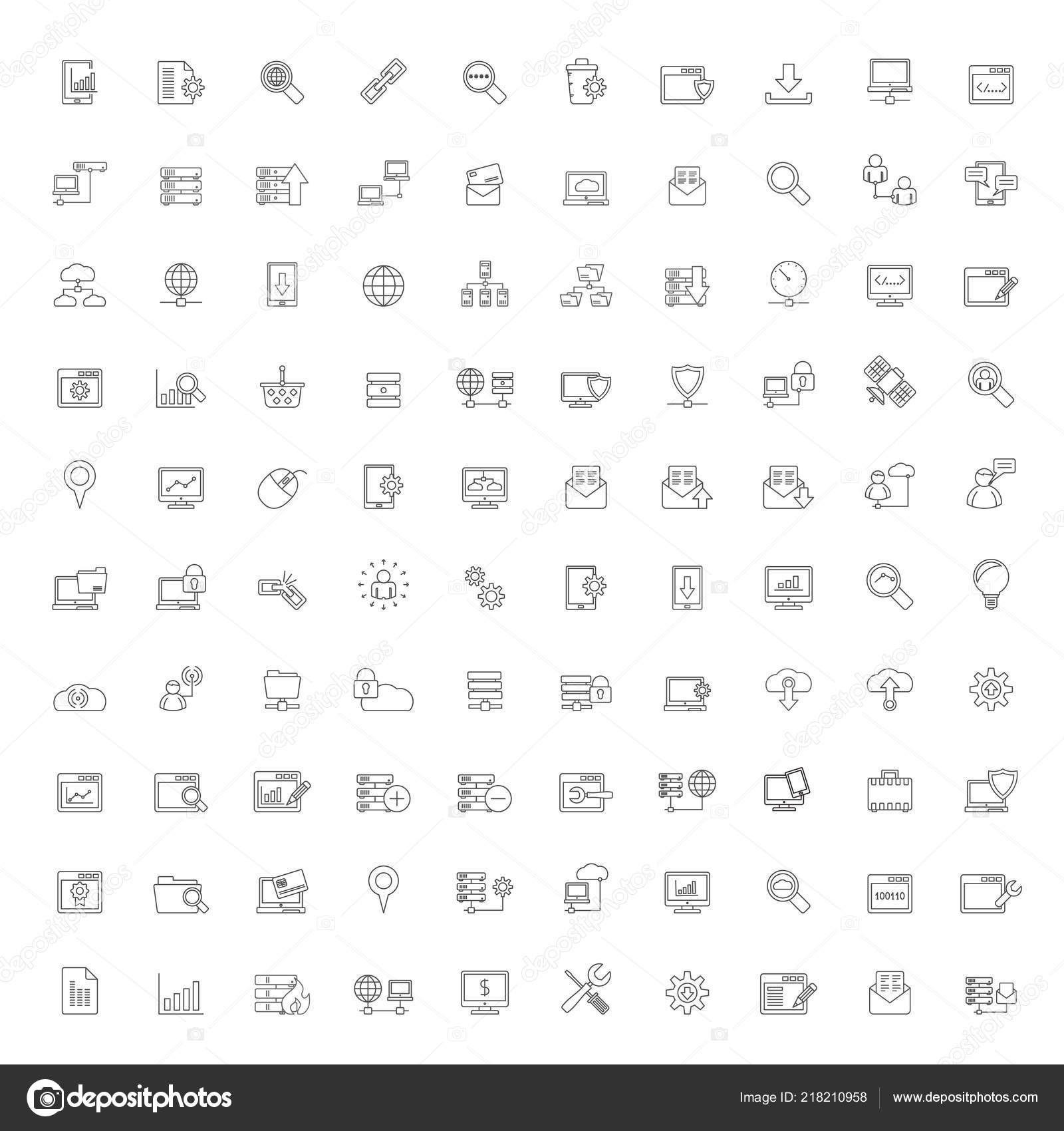 Line Internet Website User Interface Icons Vector Icon Set Stock Vector ...