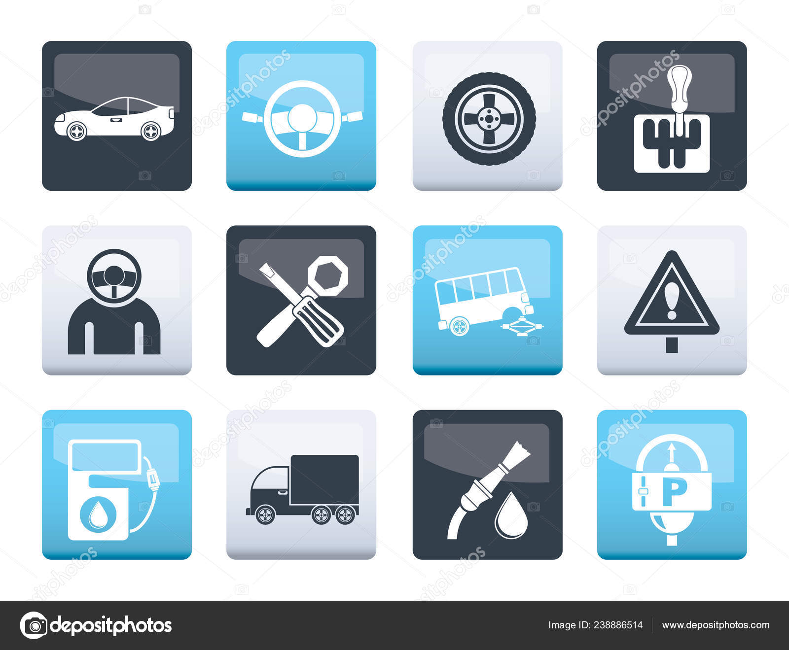 Car Services Transportation Icons Color Background Vector Icon Set ...
