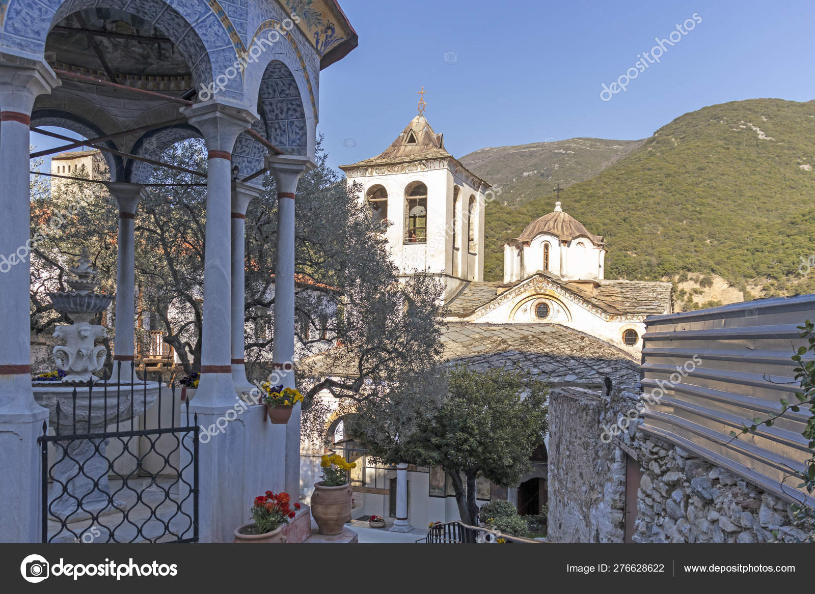 Medieval Orthodox Monastery Timiou Prodromou John Baptist Town Serres ...