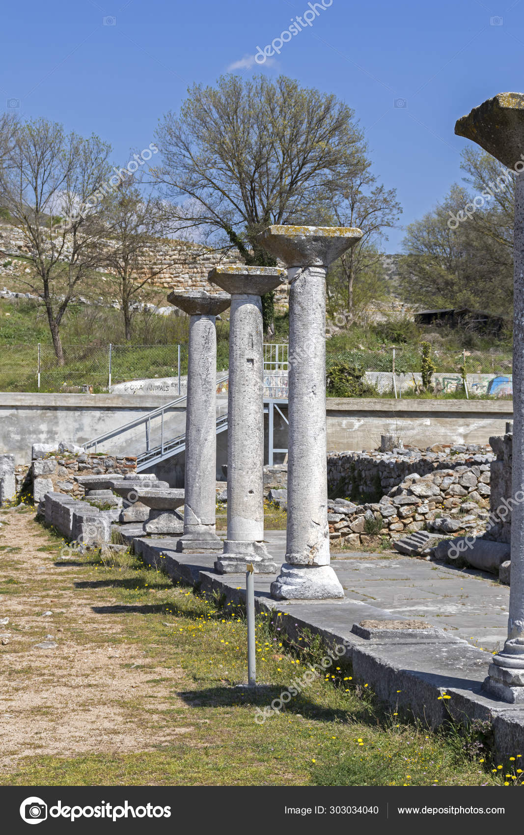 Ancient Ruins at archaeological area of Philippi, Greece Stock Photo by ...