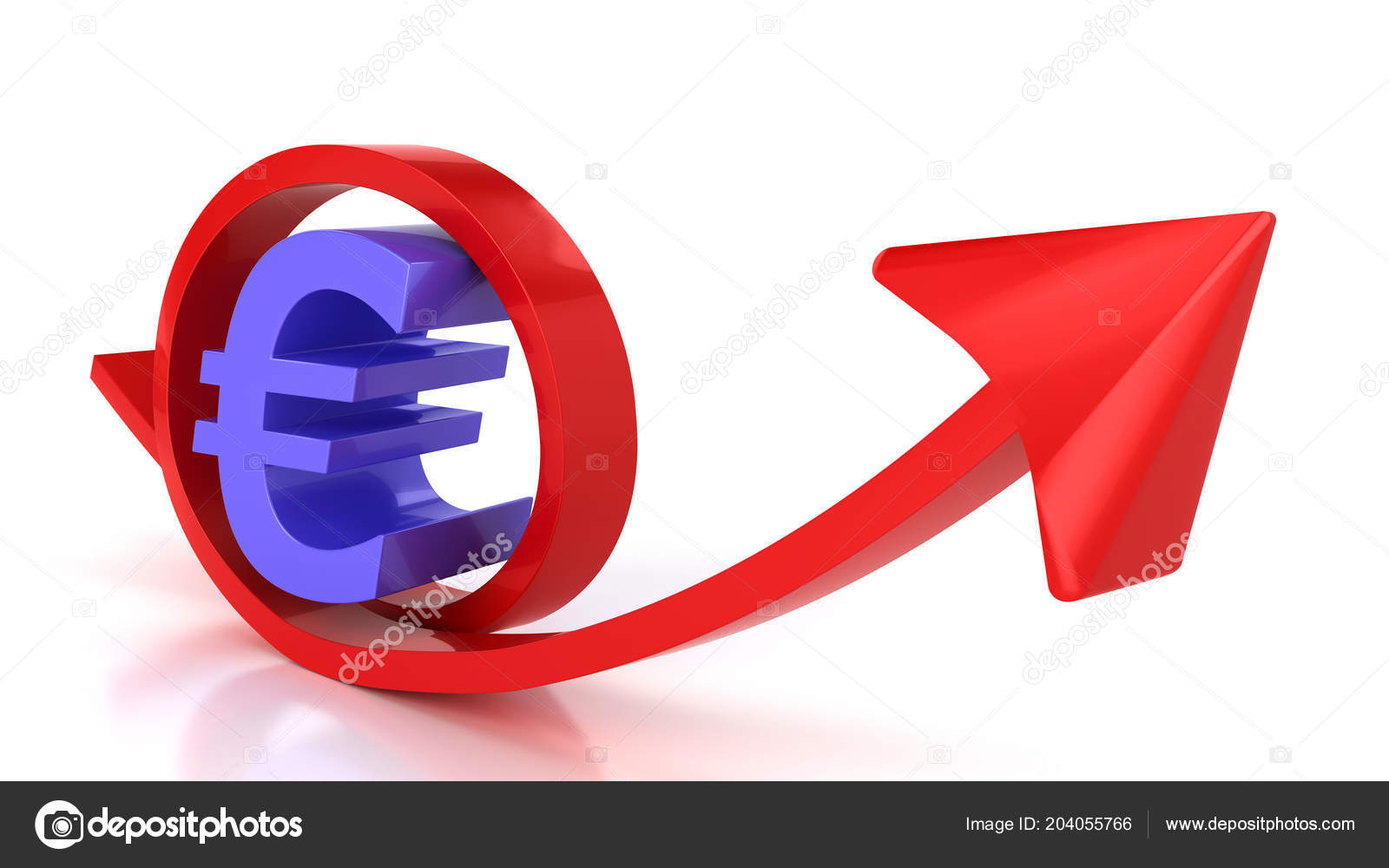 Red Arrow Euro Sign — Stock Photo © Sirozha #204055766