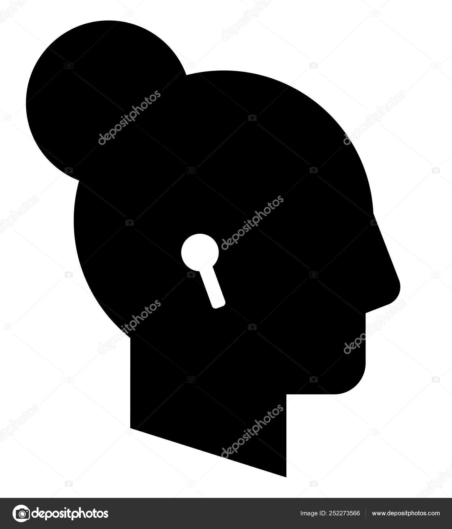 Woman Wireless Earphones Icon Vector Icon Female Profile Wireless ...