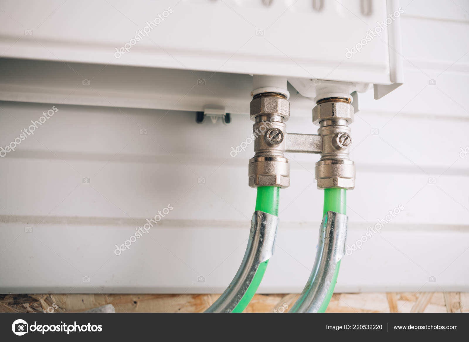 Heating Radiator Bottom Connection Pipes — Stock Photo © nikkytok ...