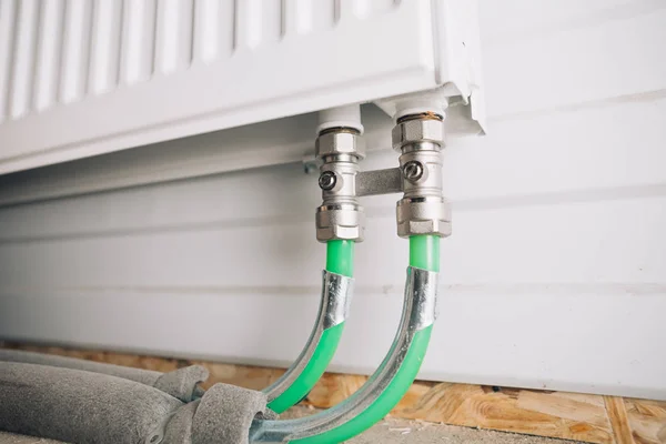 Heating Radiator Bottom Connection Pipes — Stock Photo © nikkytok ...