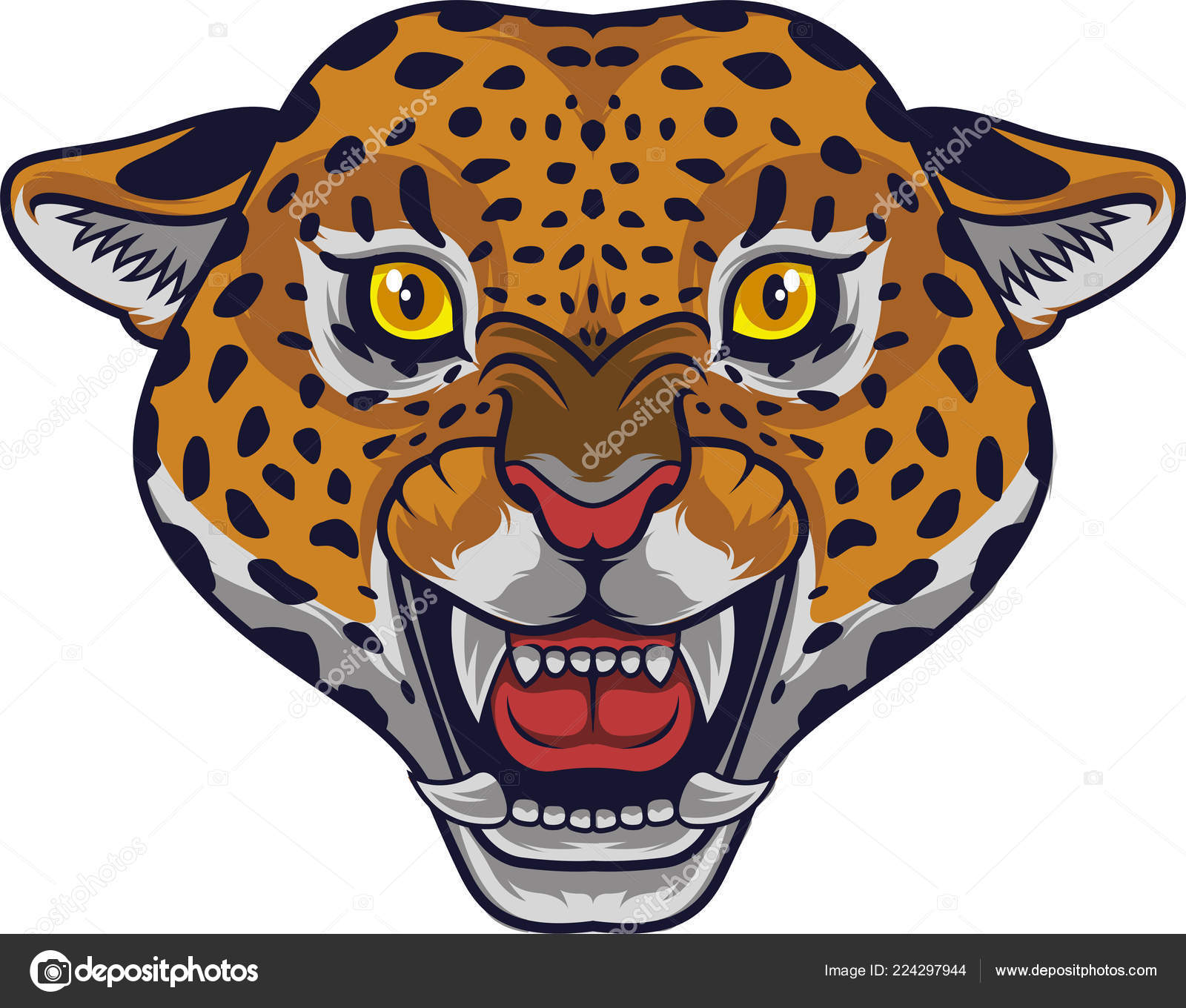 Wütendes Leopardengesicht