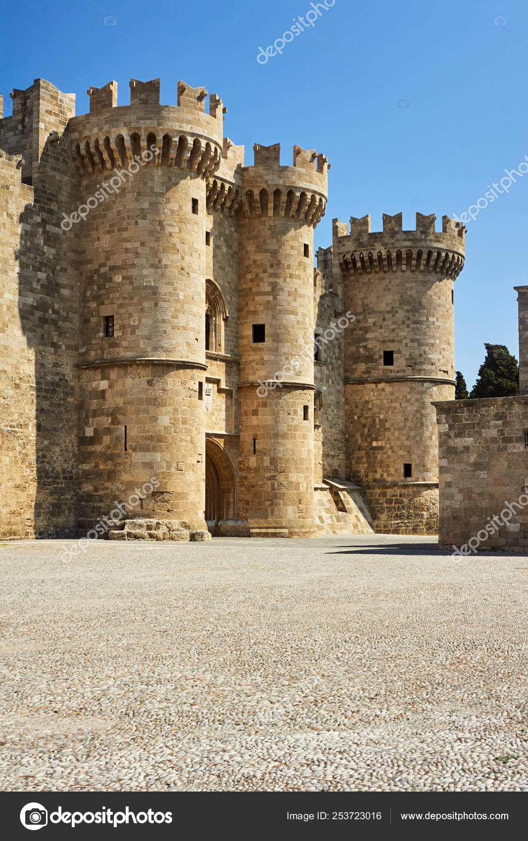 Towers Battlements Order Knights Castle Rhodes Greece — Stock Photo ...