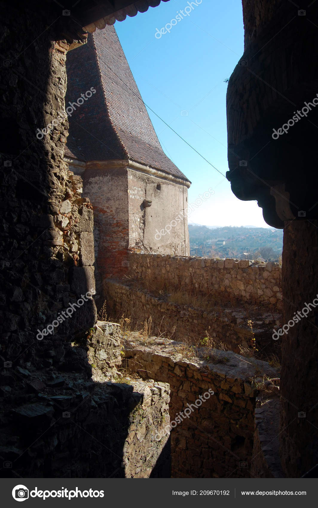 Exterior Old Castle Towers Windows Ancient Decoration Stock Photo by ...