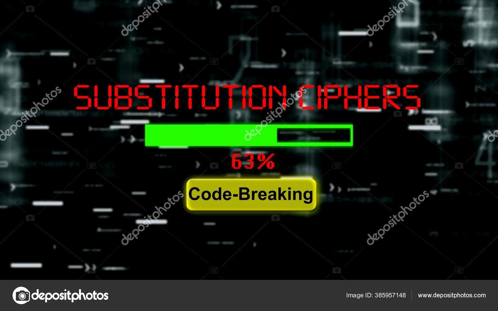 Sustitución Cifrado Código Rompiendo Barra Progreso — Foto de stock ...