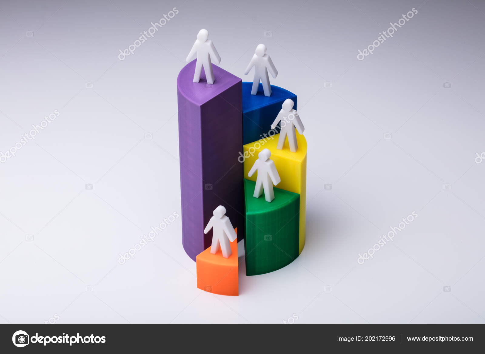 Human Figures Standing Pie Chart White Background Stock Photo by ...