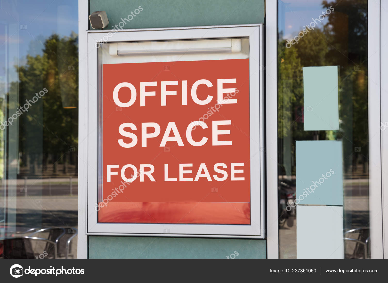 Close Red Office Space Lease Sign Door — Stock Photo © AndreyPopov ...