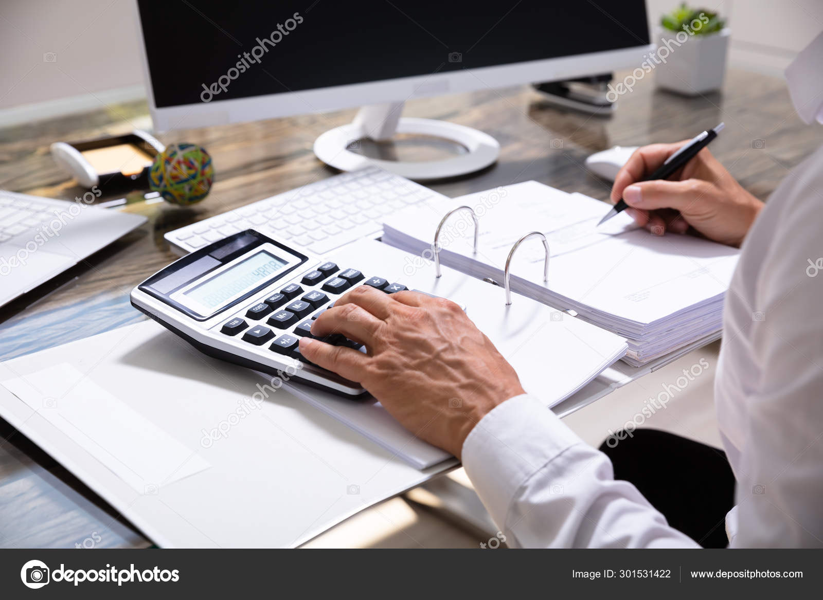 Accountant Working Office Financial Documents Stock Photo by ...