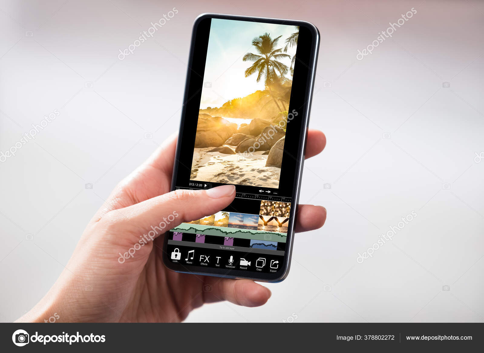Editing Videos Mobile Phone Using Video Editor App — Stock Photo ...