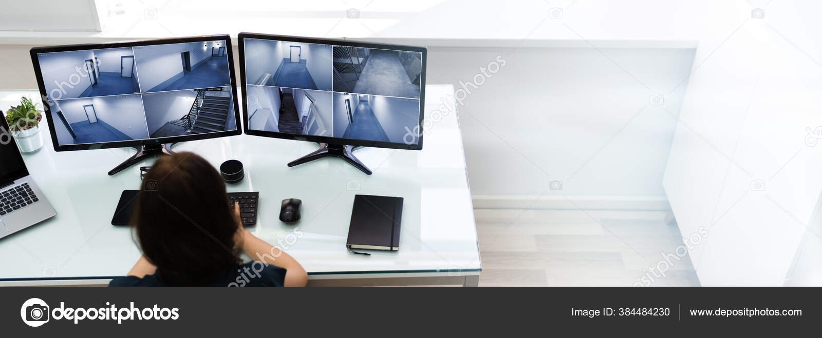 Corporate Cctv Surveillance Multiple Monitor Screens — Stock Photo ...
