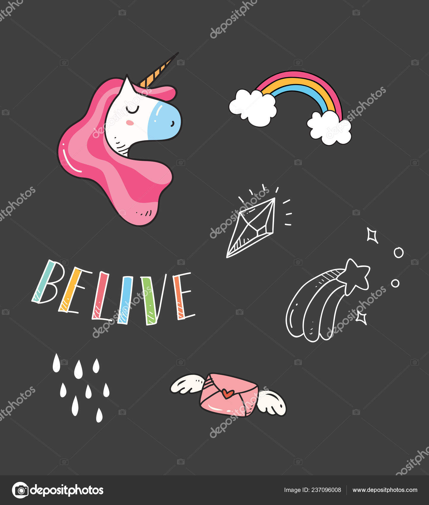 Set Various Cartoon Style Icons Vector Illustration Stock Vector by ...