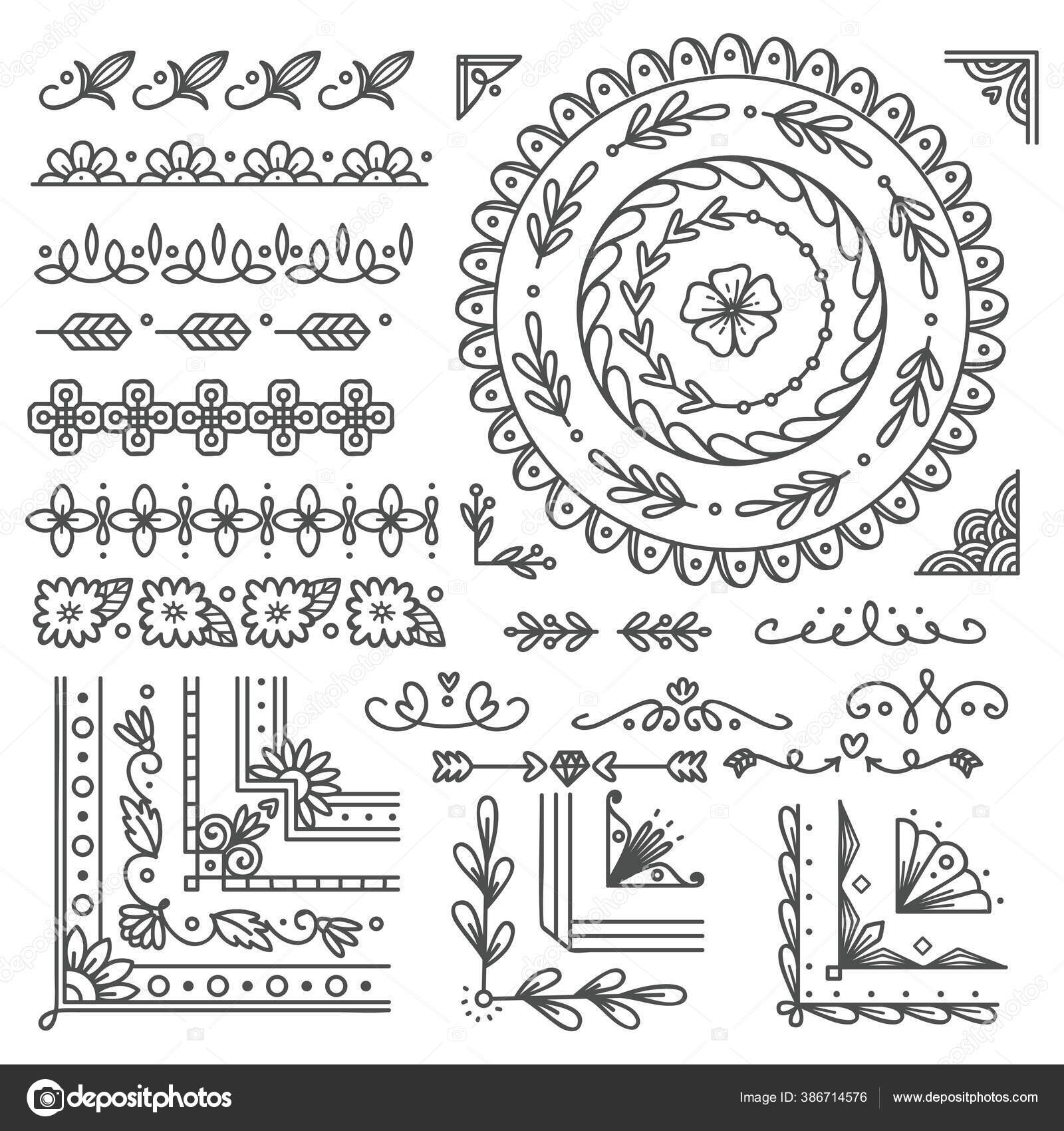Set Vector Decorative Elements Design Stock Vector by ©mhatzapa 386714576