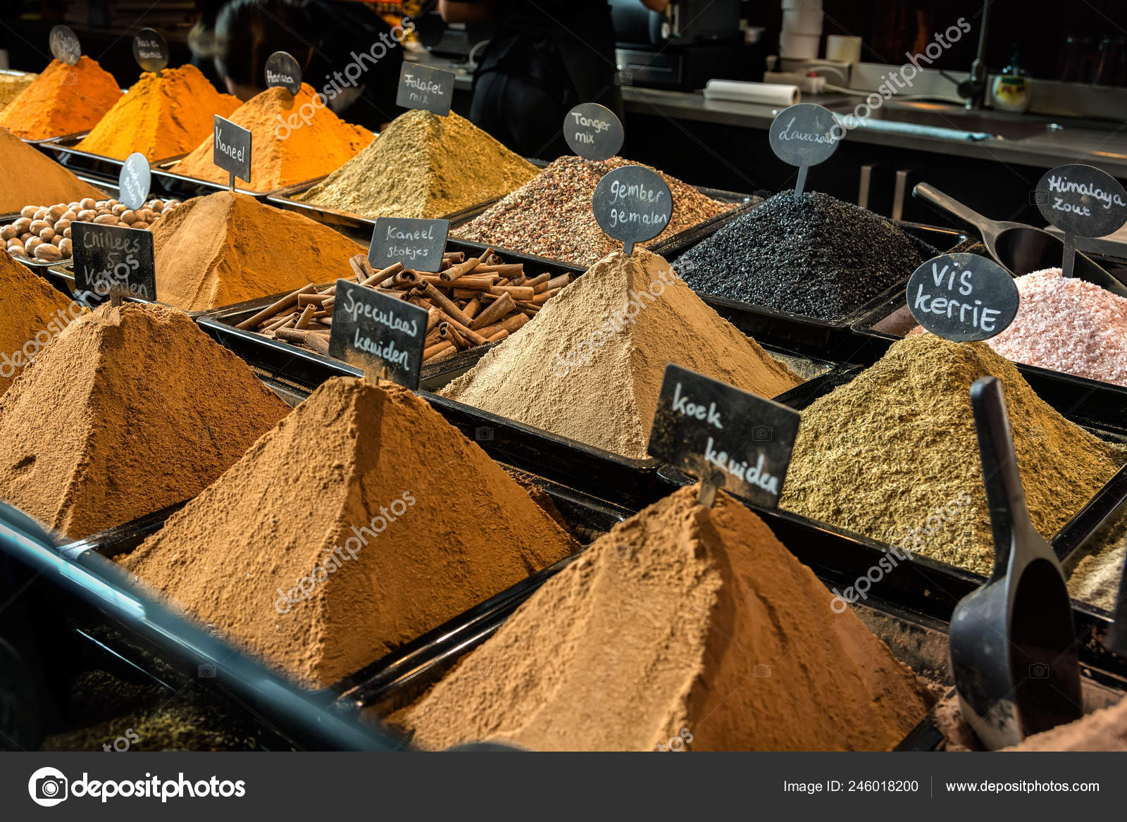 Variety Spices Market Rotterdam Netherlands Food Background Stock Photo ...
